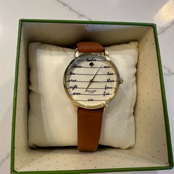 kate spade | Accessories | Kate Spade Brown Leather Strap Watch | Poshmark